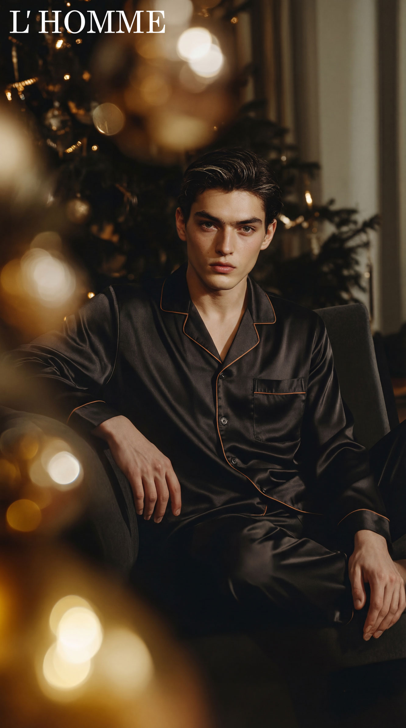 Quần Pijama Lụa Màu Đen - L' HOMME PARIS DESIGN